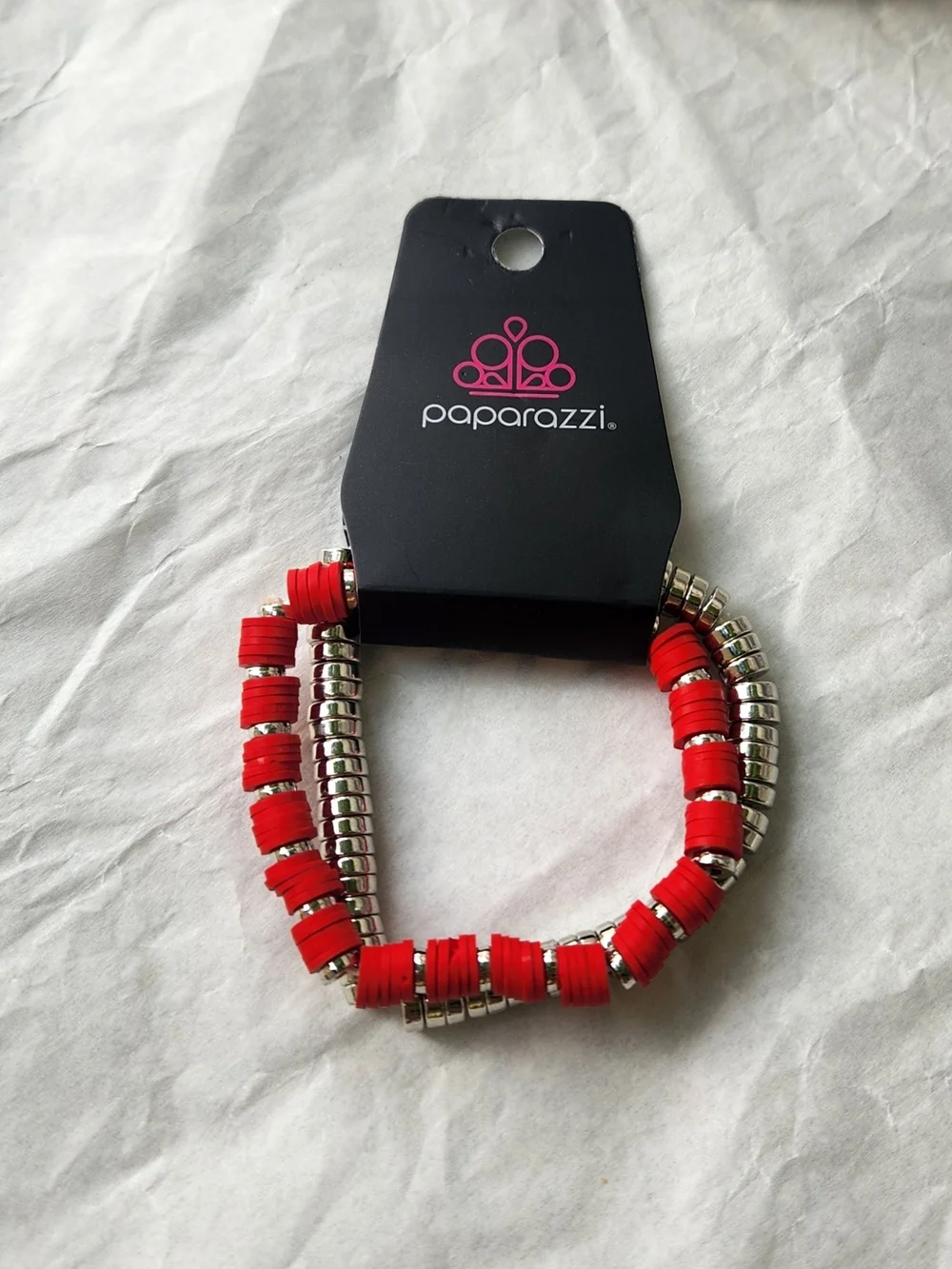 paparazzi | Jewelry | Catalina Marina Red Stretch 2 Stackable Bracelets ...